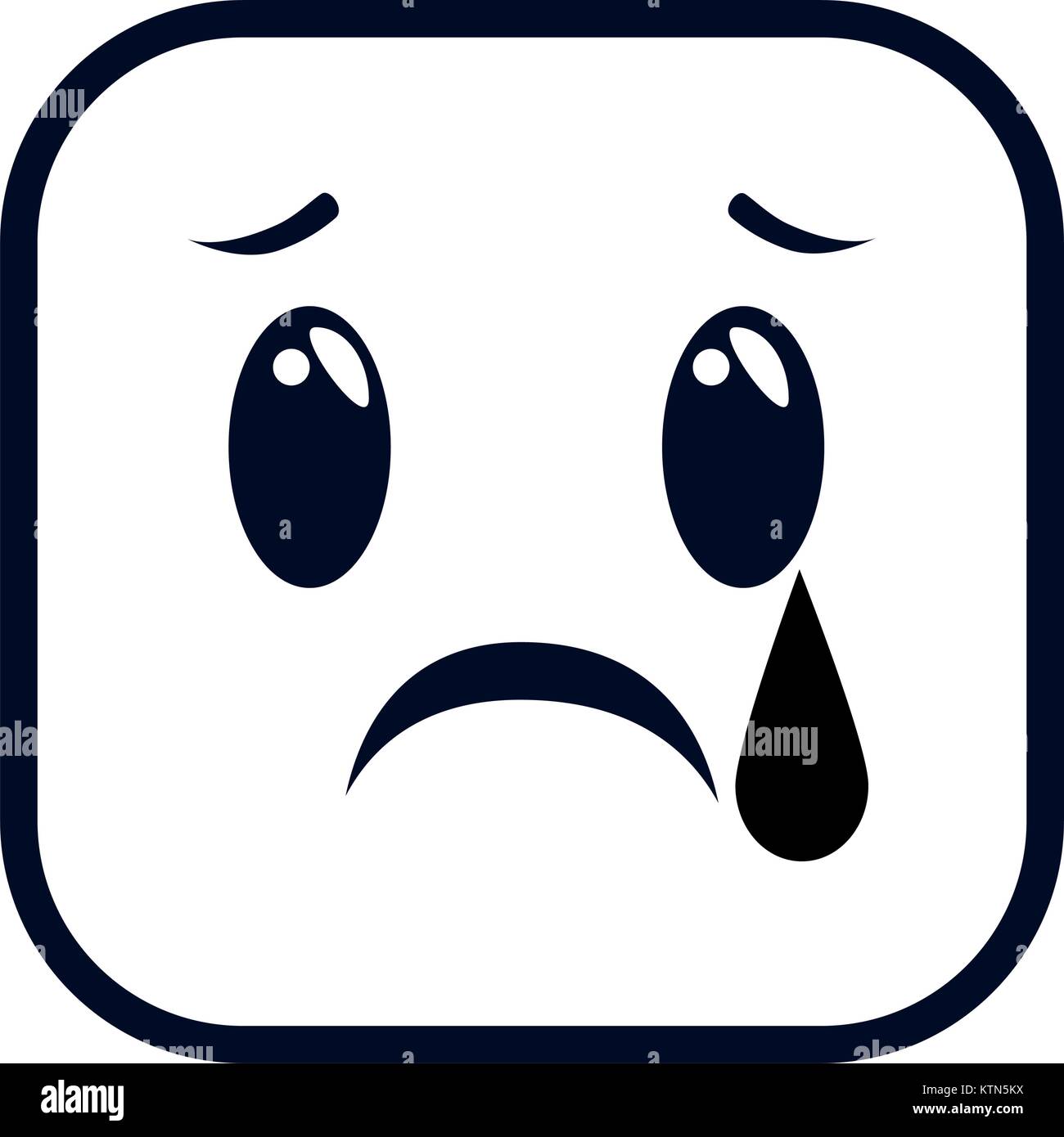 crying face emoji character vector illustration design Stock Vector ...