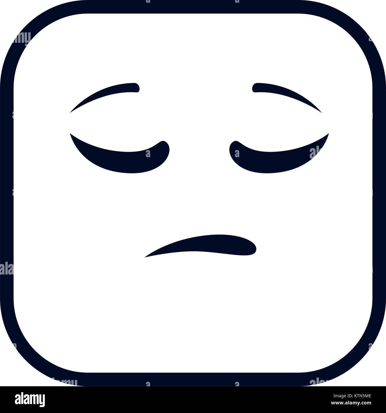 sad face emoji character vector illustration design Stock Vector Image ...