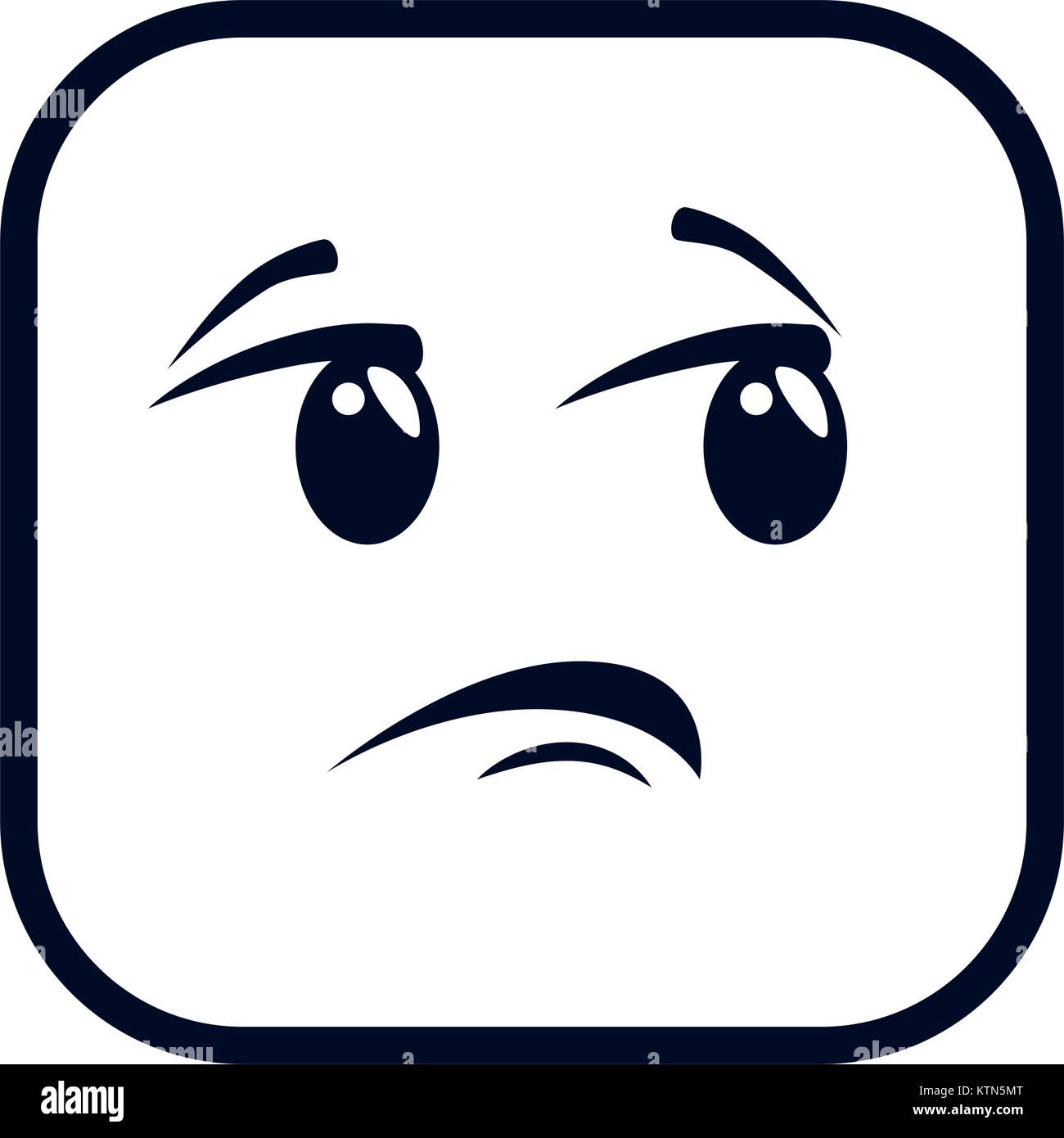 terrified face emoji character vector illustration design Stock Vector ...