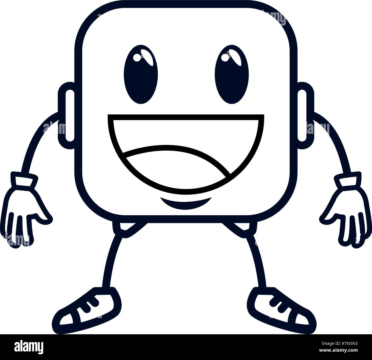 happy emoji square character vector illustration design Stock Vector ...