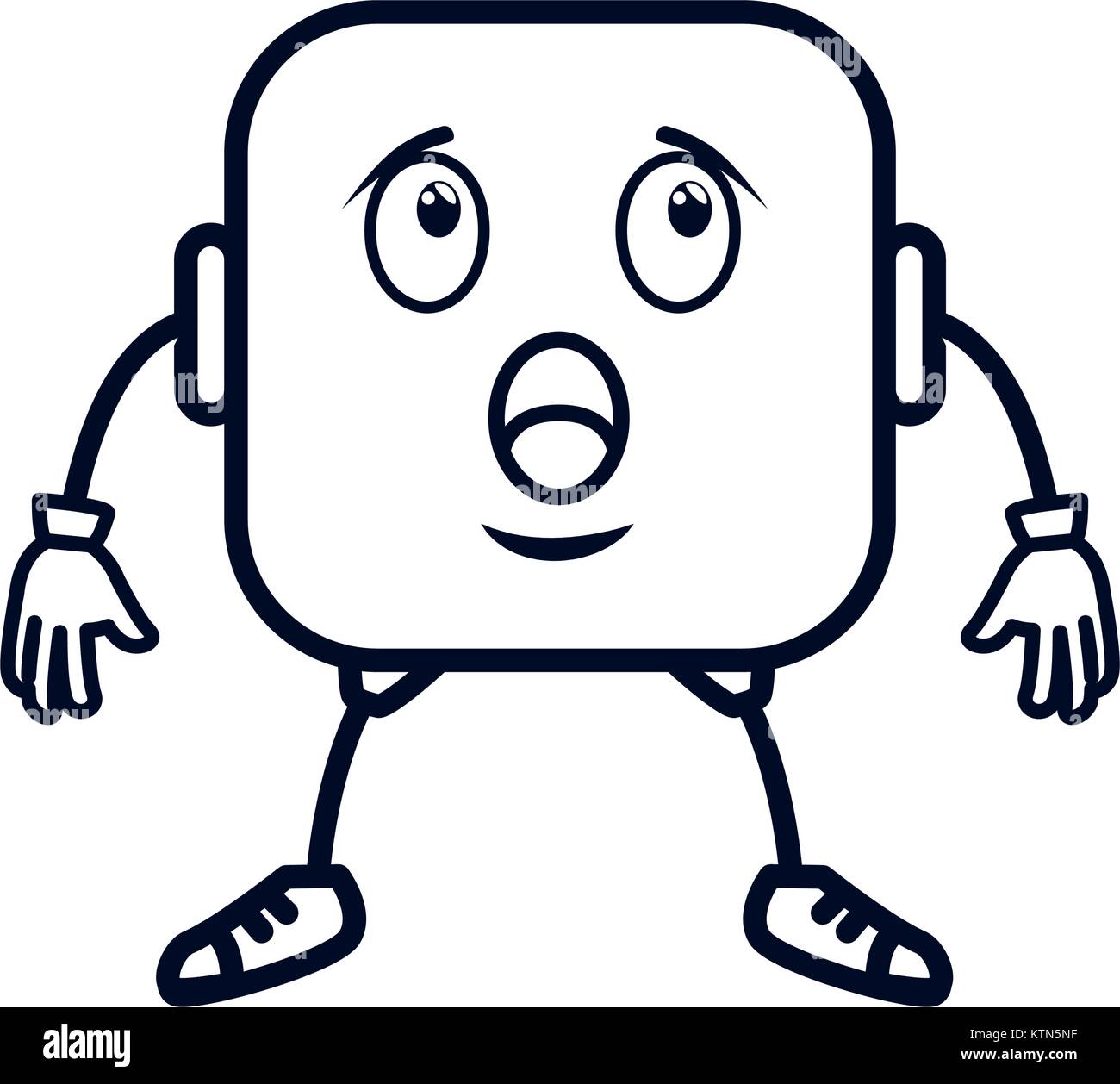 terrified face emoji character vector illustration design Stock Vector ...