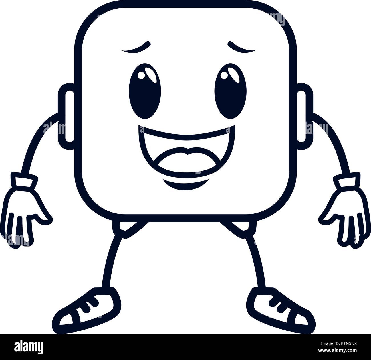 happy emoji square character vector illustration design Stock Vector ...