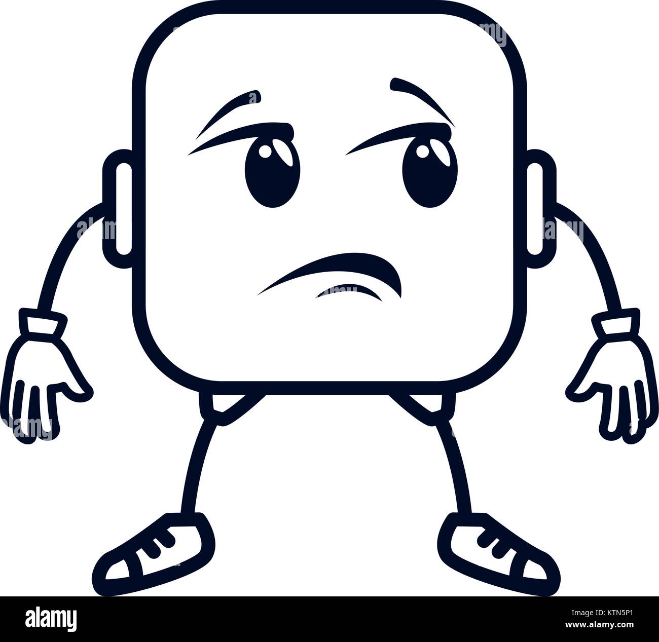 terrified face emoji character vector illustration design Stock Vector ...