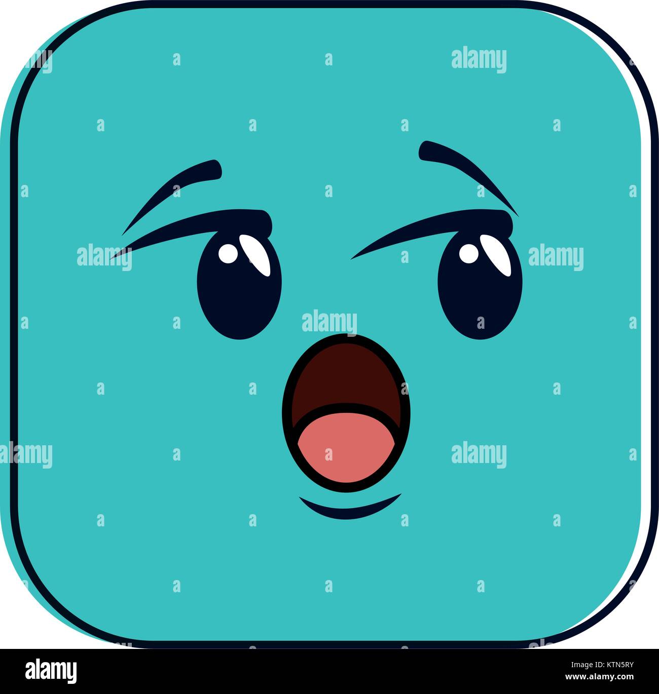 terrified face emoji character vector illustration design Stock Vector ...