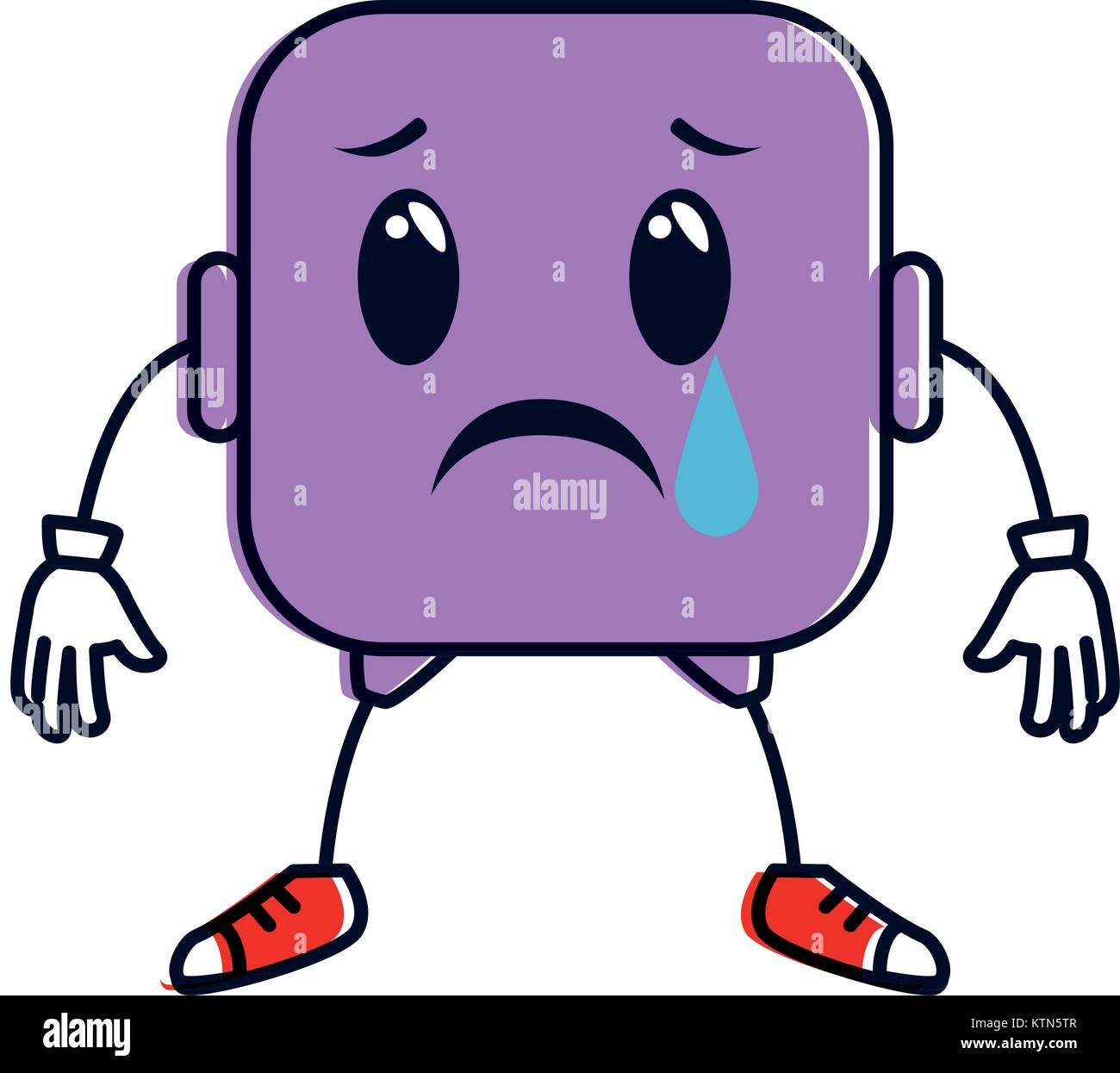 crying face emoji character vector illustration design Stock Vector ...