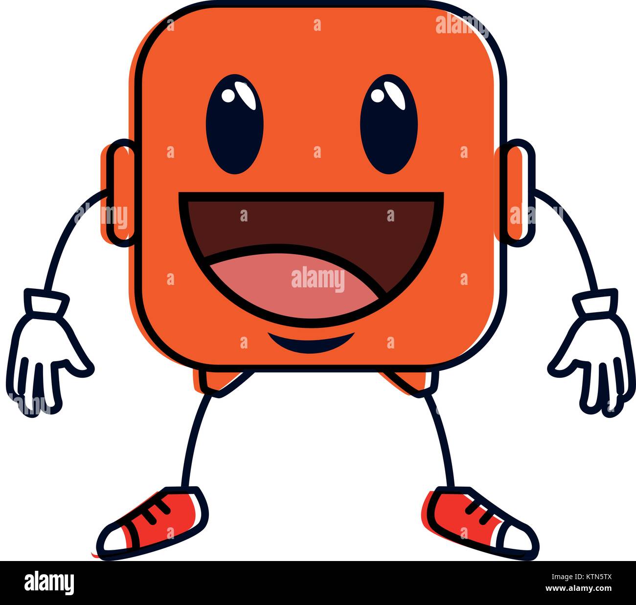 happy emoji square character vector illustration design Stock Vector ...