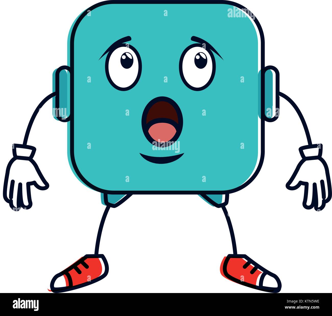 terrified face emoji character vector illustration design Stock Vector ...