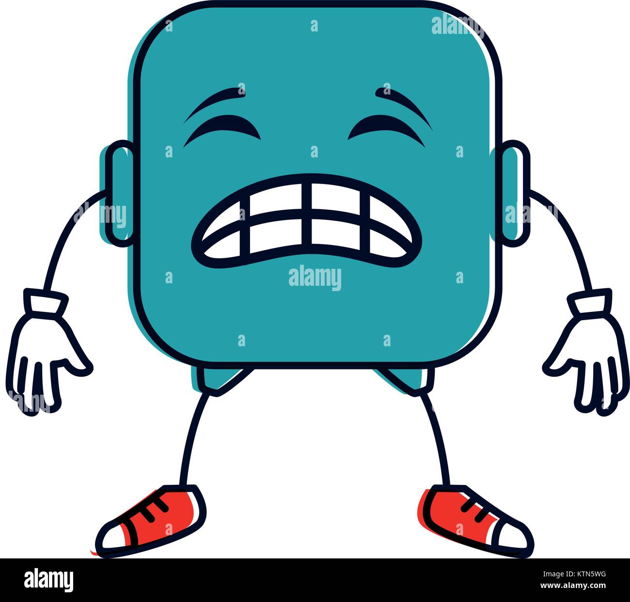 angry face emoji character vector illustration design Stock Vector ...