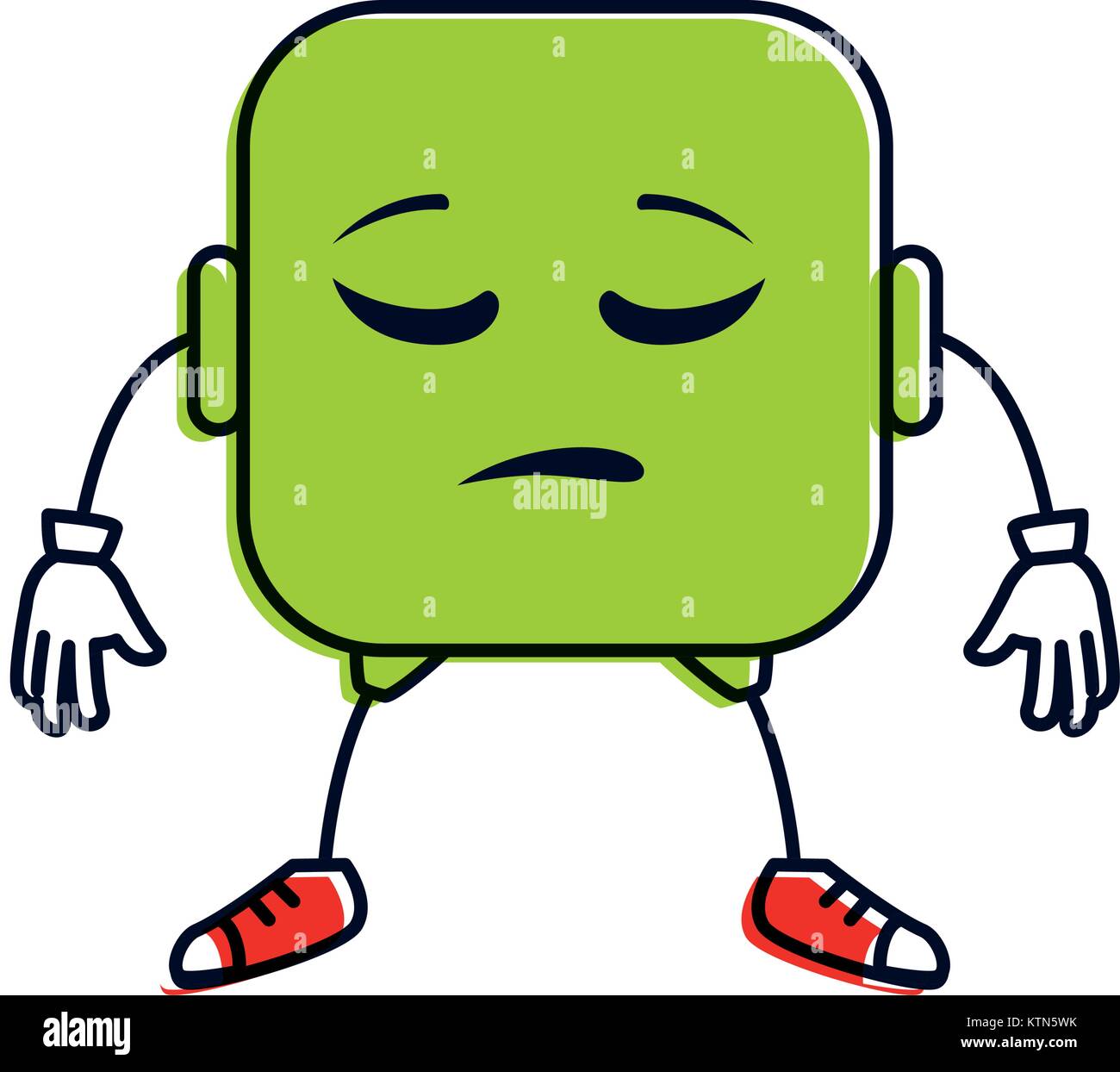 sad face emoji character vector illustration design Stock Vector Image ...