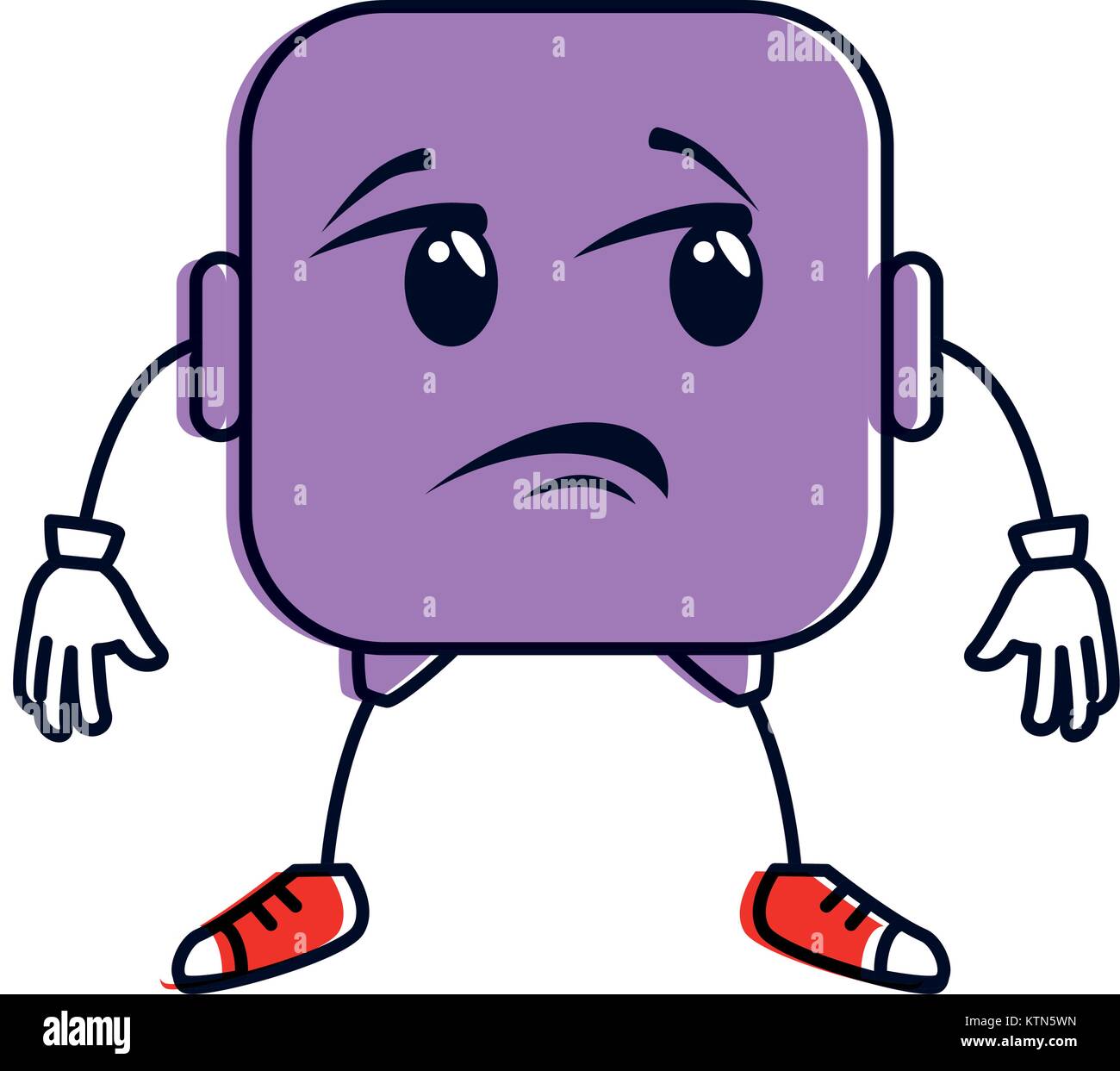 sad face emoji character vector illustration design Stock Vector Image ...