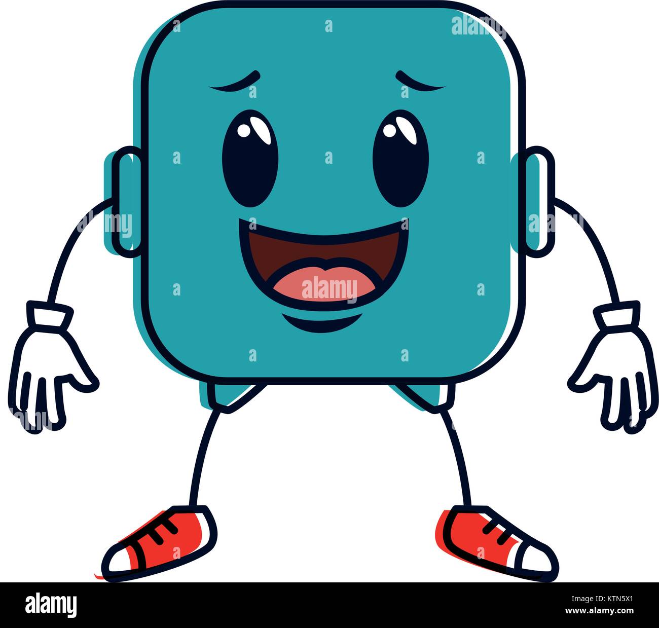 happy emoji square character vector illustration design Stock Vector ...