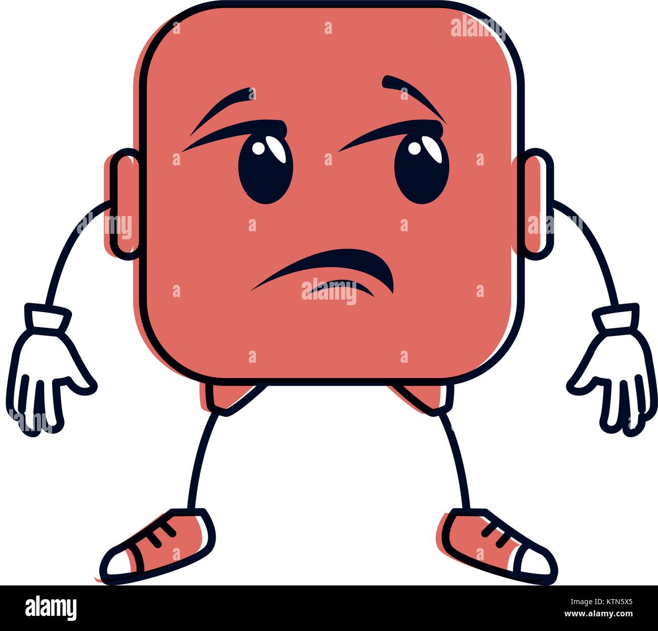 sad face emoji character vector illustration design Stock Vector Image ...