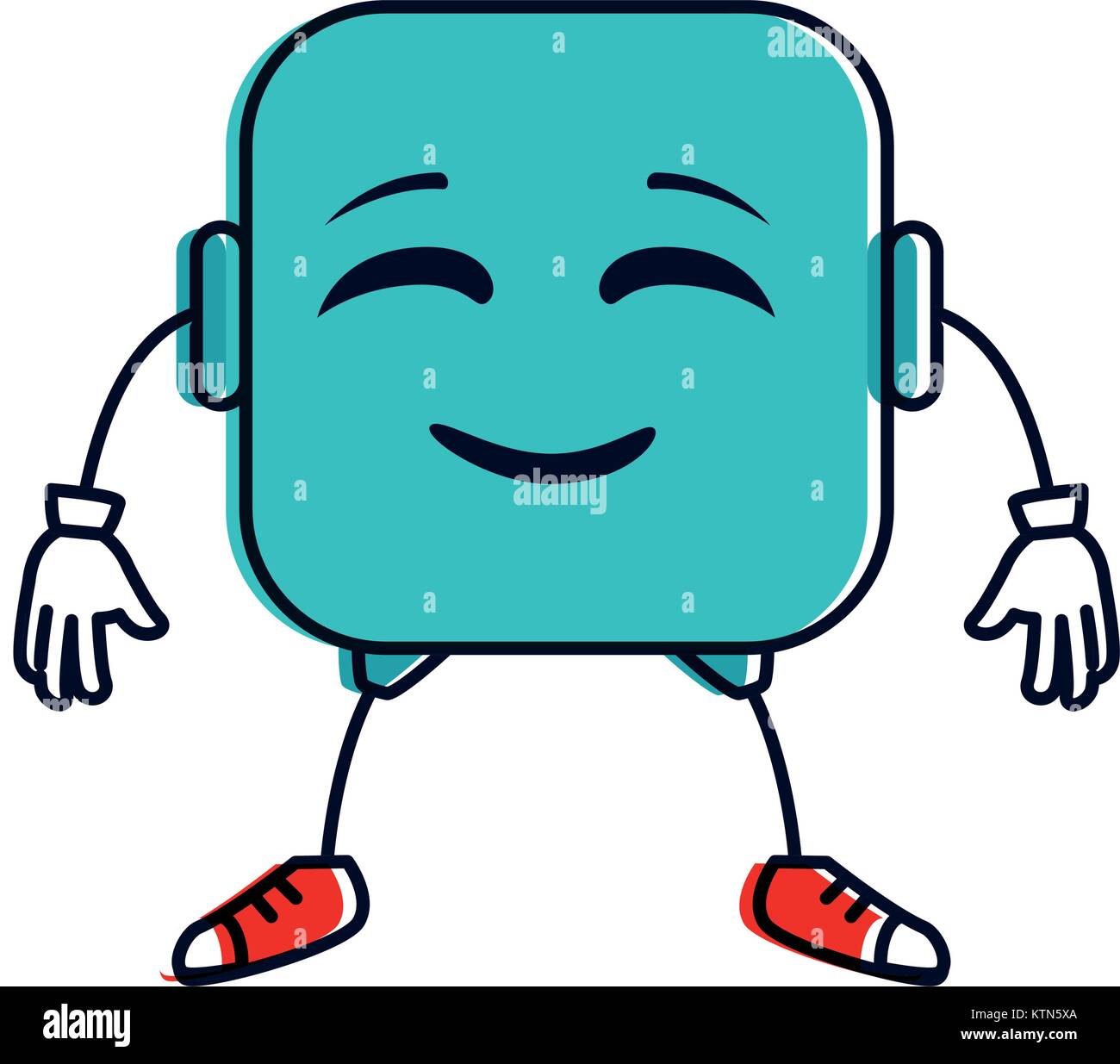 happy emoji square character vector illustration design Stock Vector ...