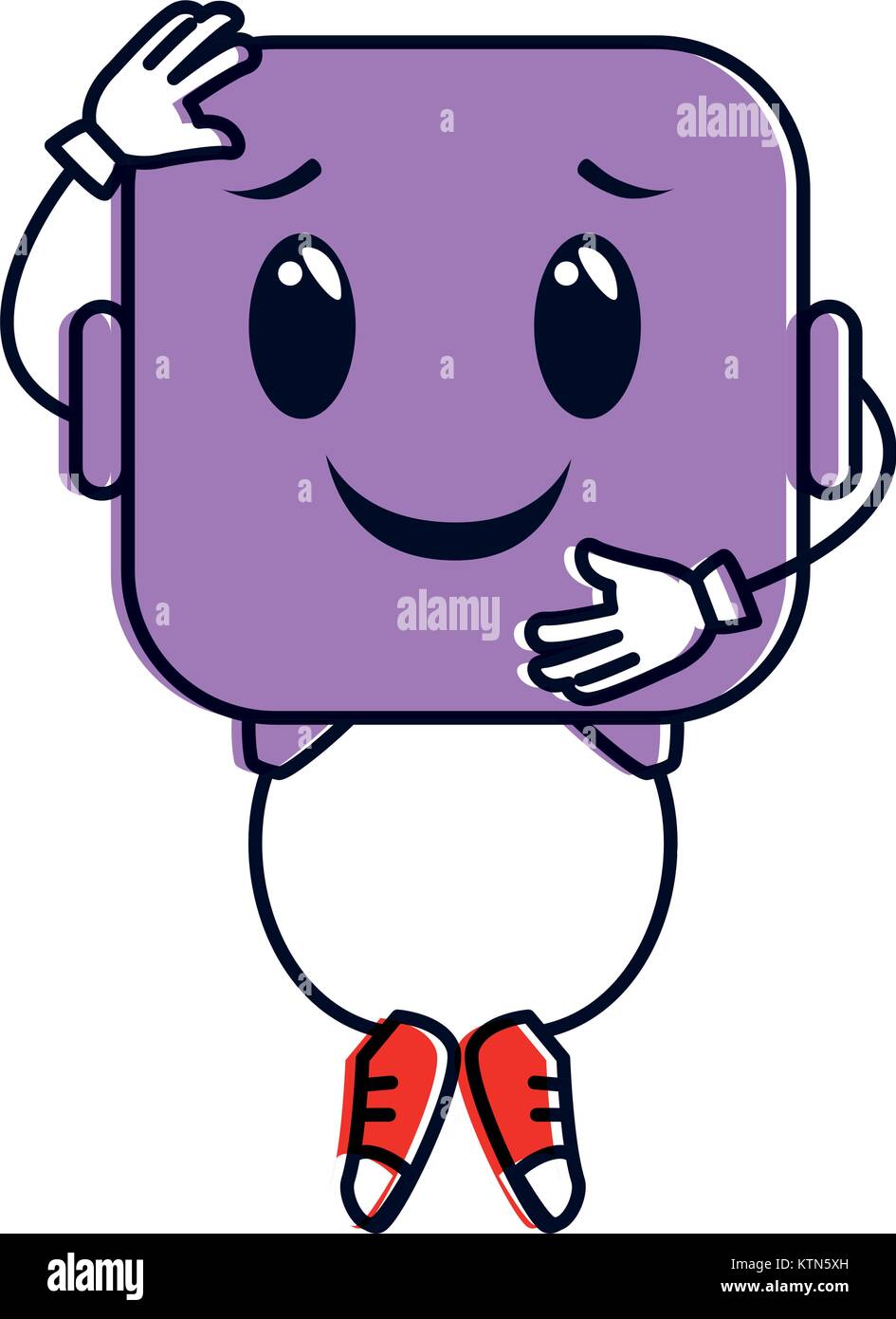 happy emoji square character vector illustration design Stock Vector ...