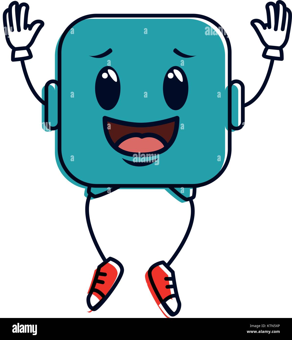 happy emoji square character vector illustration design Stock Vector ...