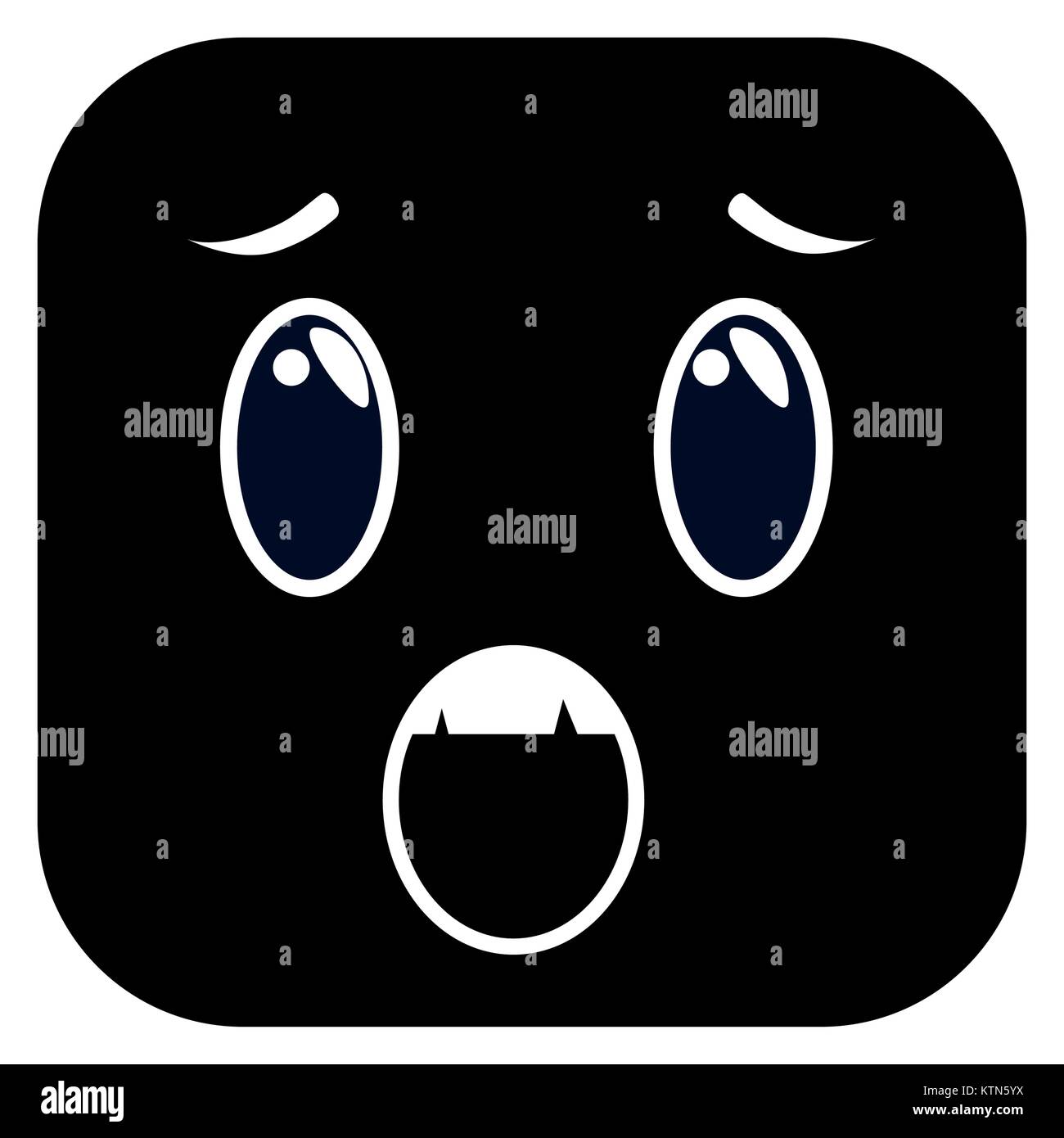 terrified face emoji character vector illustration design Stock Vector ...