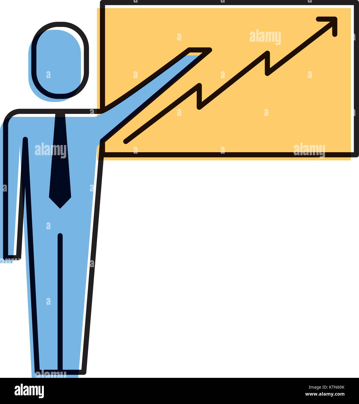 businessman pointing presentation board success arrow Stock Vector ...