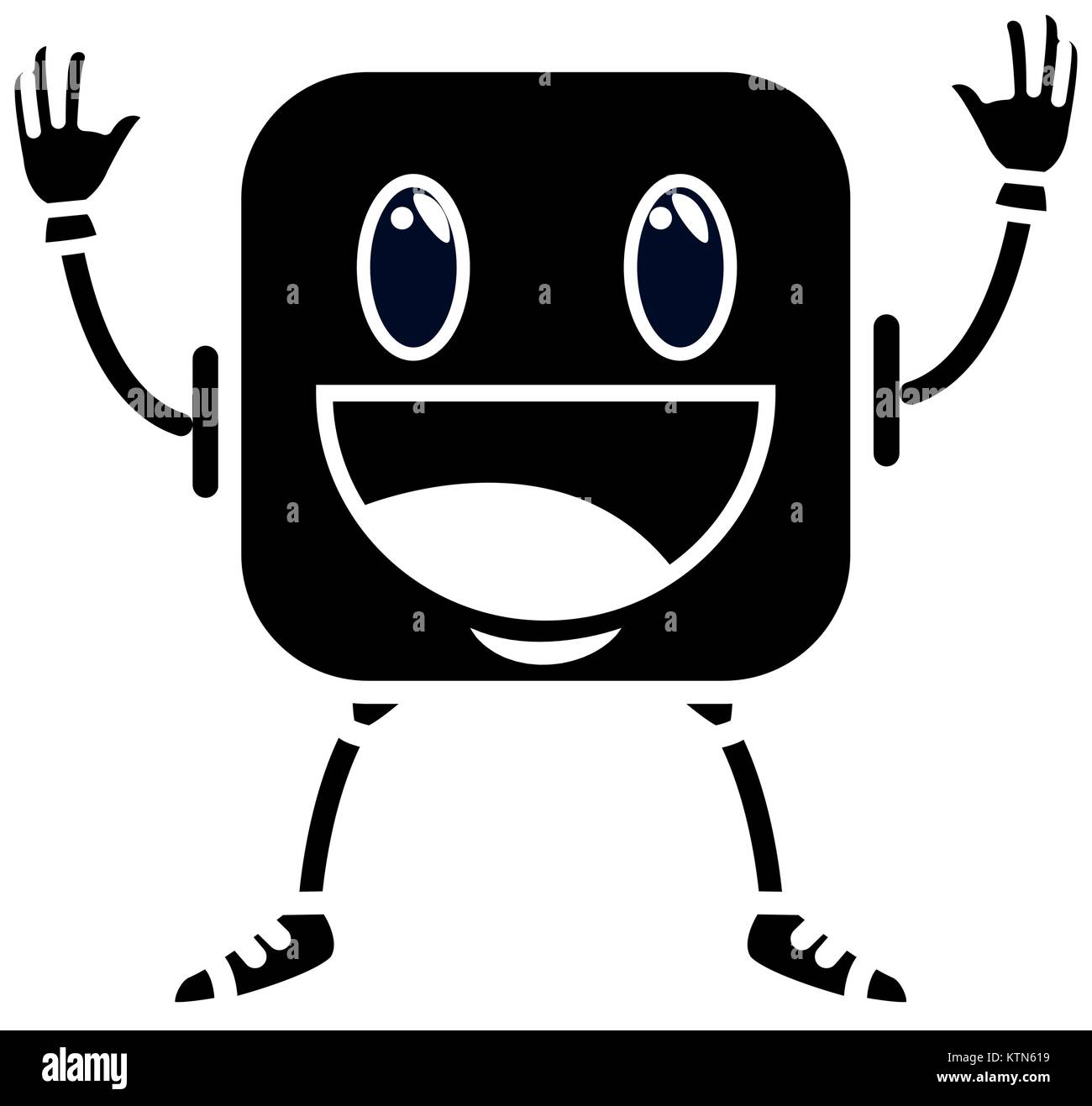 happy emoji square character vector illustration design Stock Vector ...