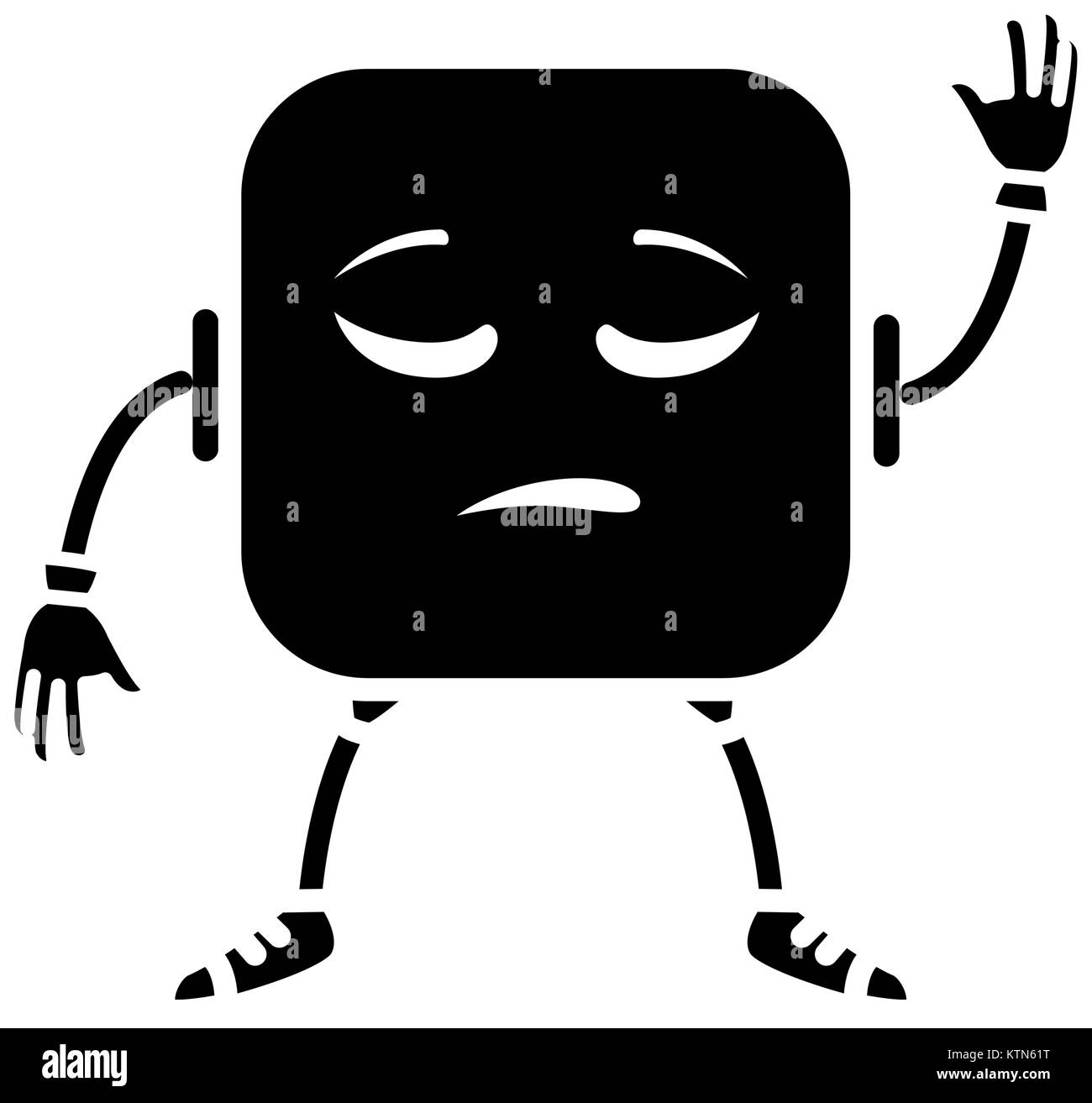 sad face emoji character vector illustration design Stock Vector Image ...