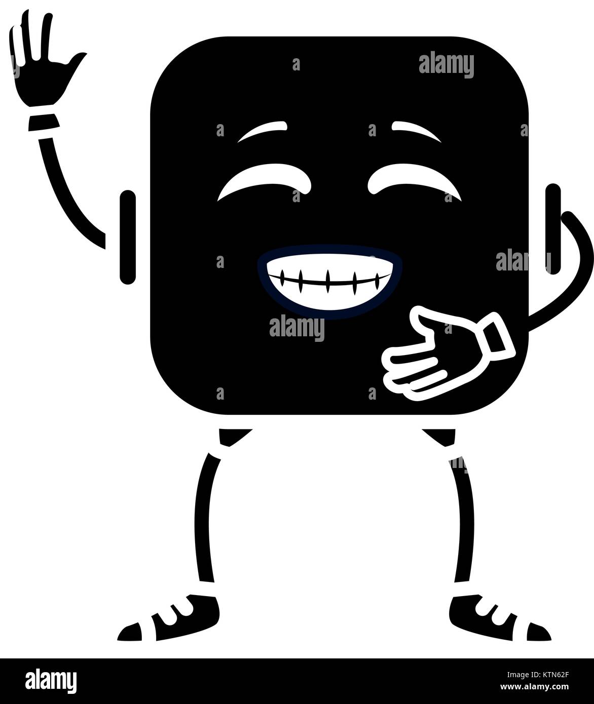 happy emoji square character vector illustration design Stock Vector ...