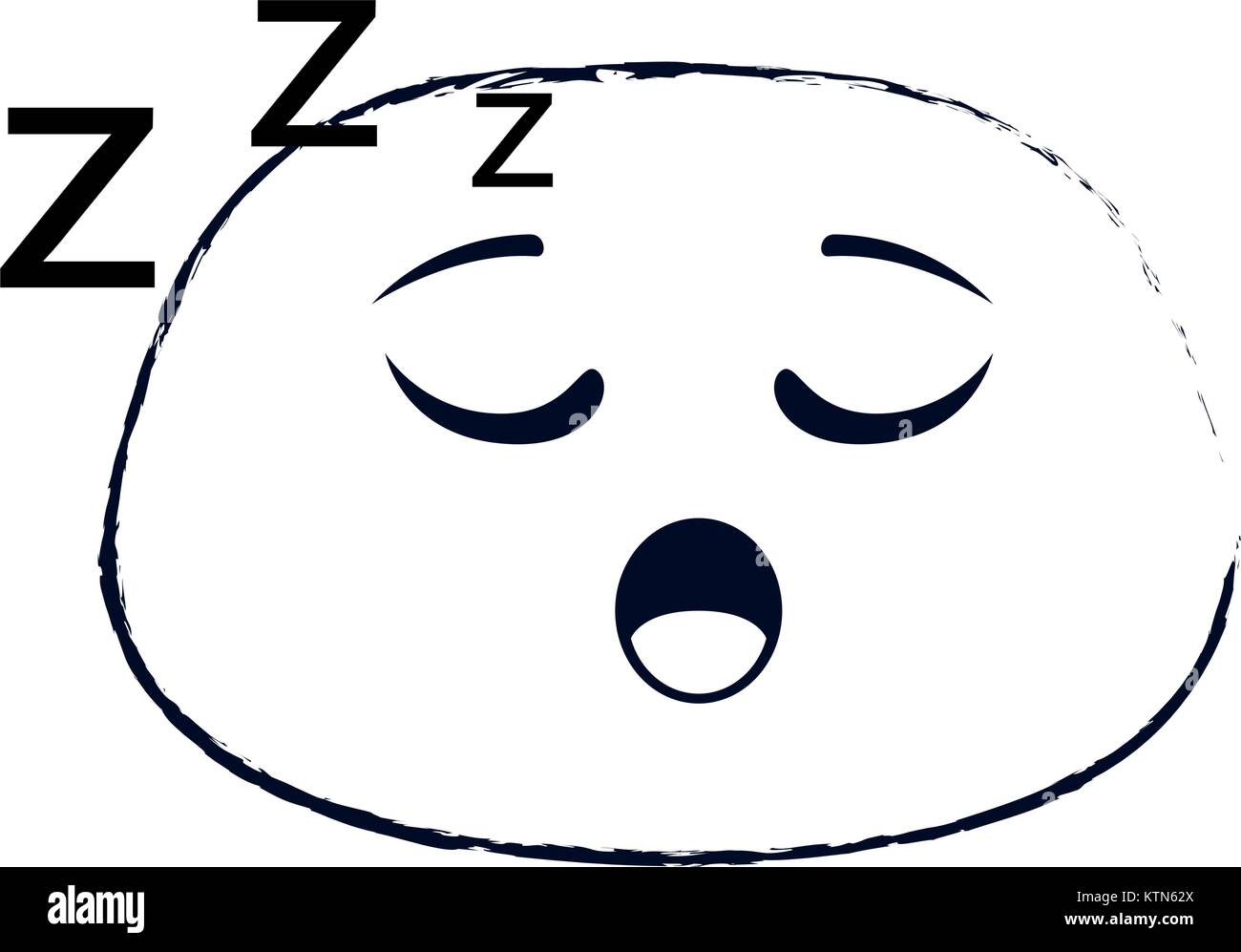 asleep face emoji character vector illustration design Stock Vector ...