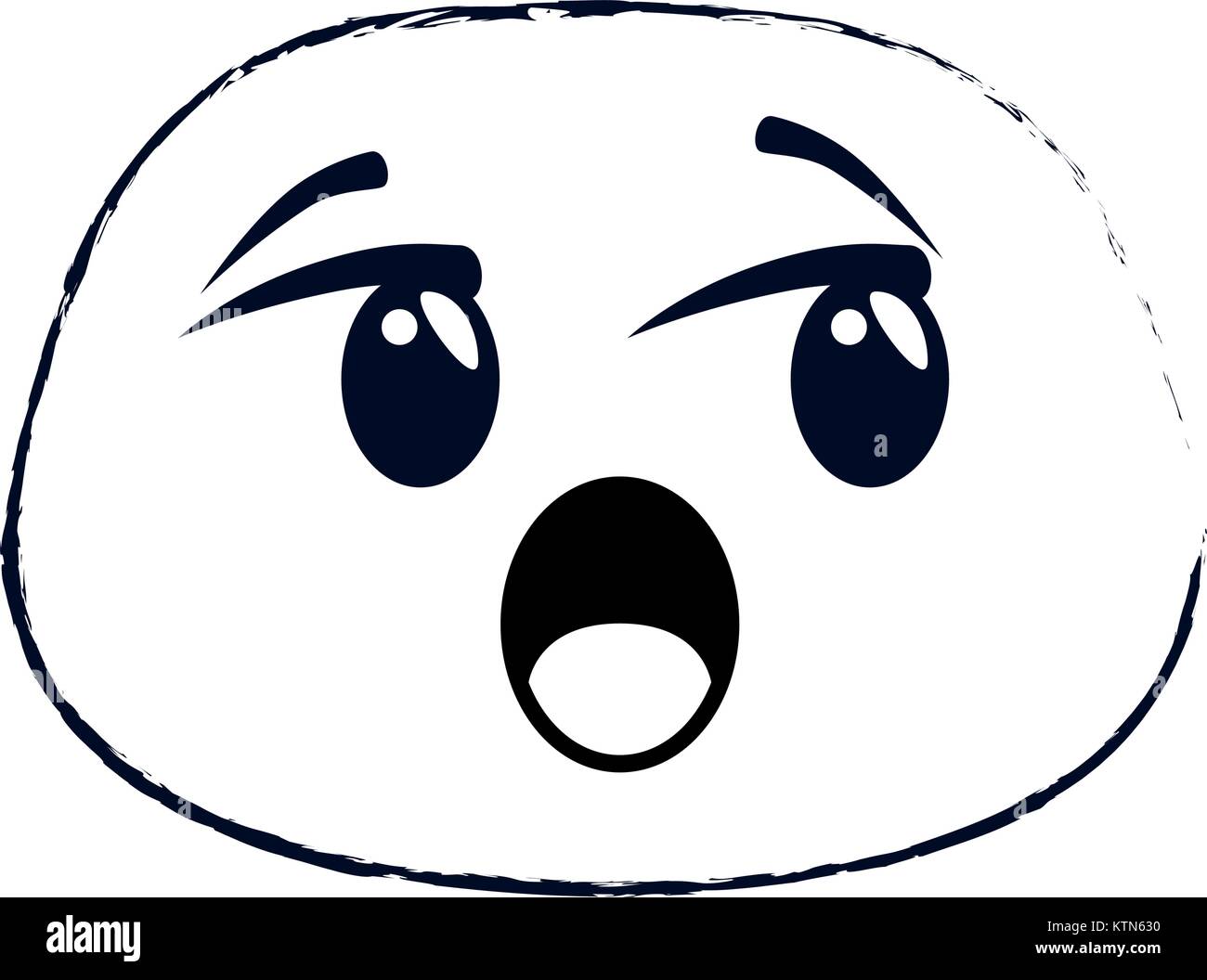 terrified face emoji character vector illustration design Stock Vector ...