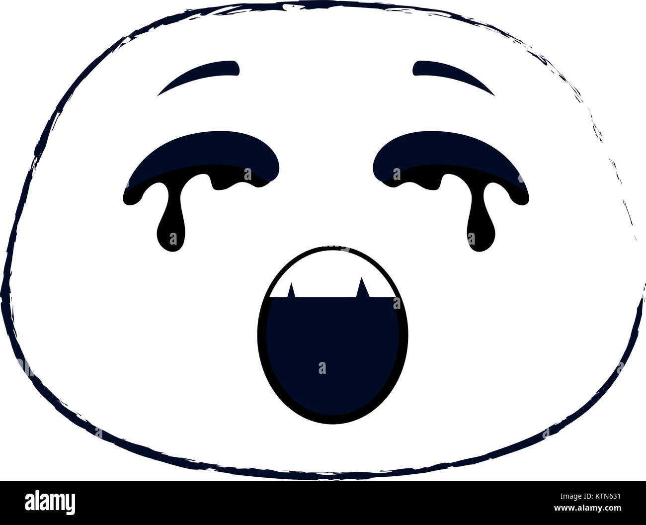 crying face emoji character vector illustration design Stock Vector ...