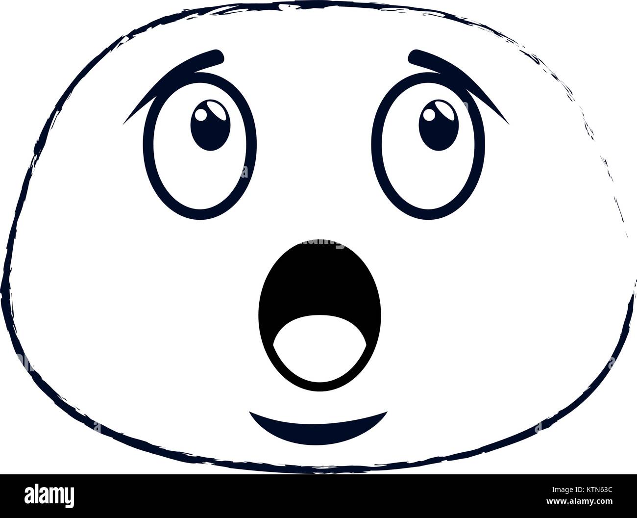 terrified face emoji character vector illustration design Stock Vector ...