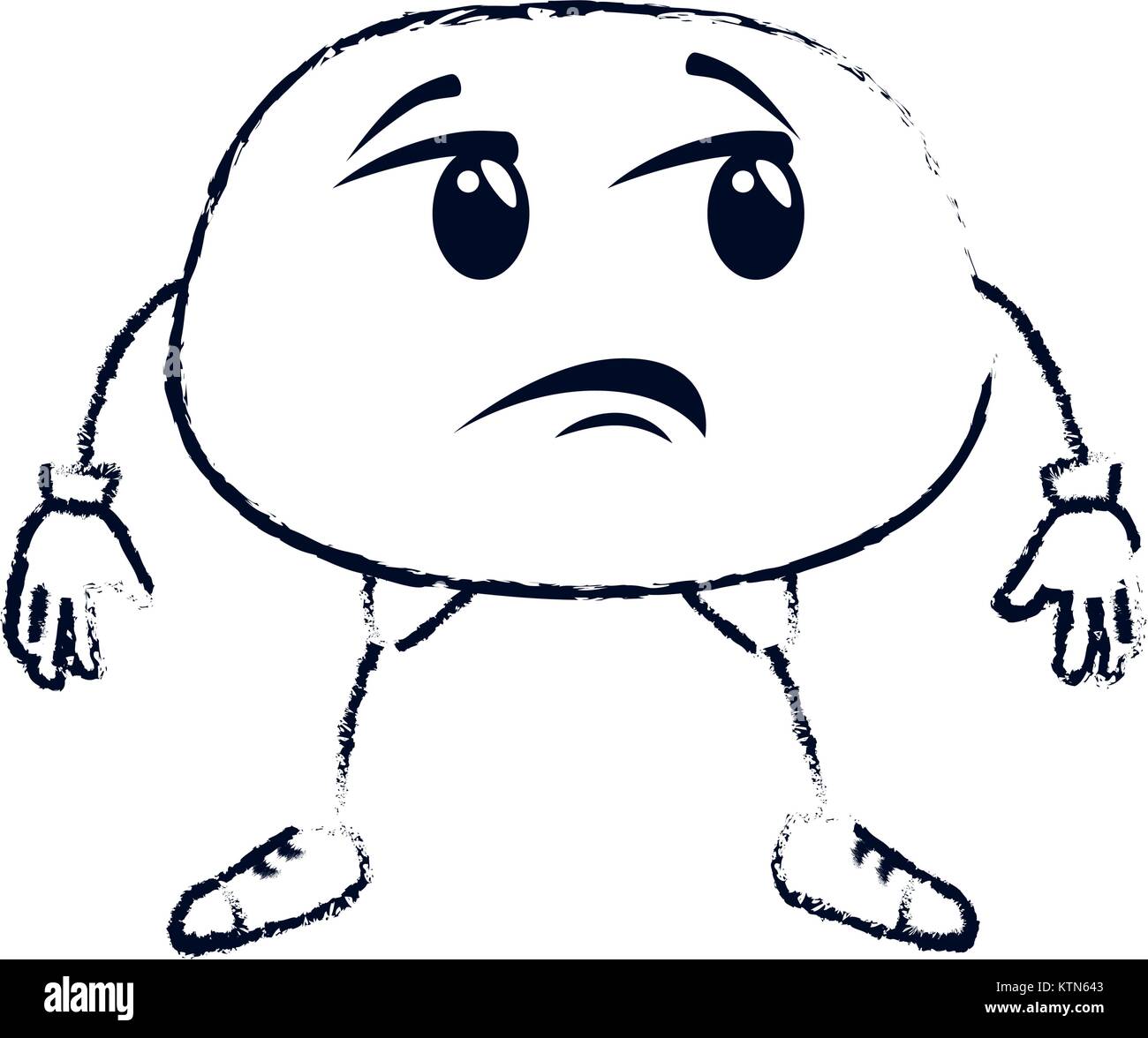 sad face emoji character vector illustration design Stock Vector Image ...