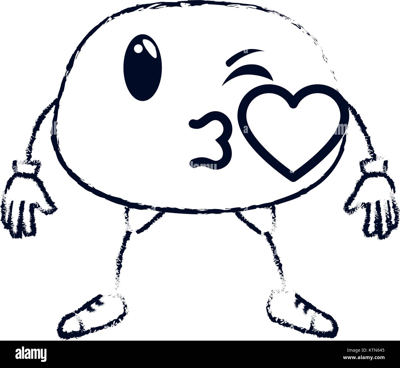kissing face emoji character vector illustration design Stock Vector ...