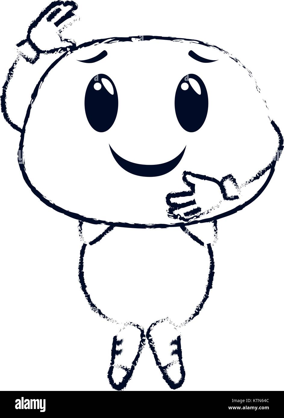 happy emoji kawaii character vector illustration design Stock Vector ...