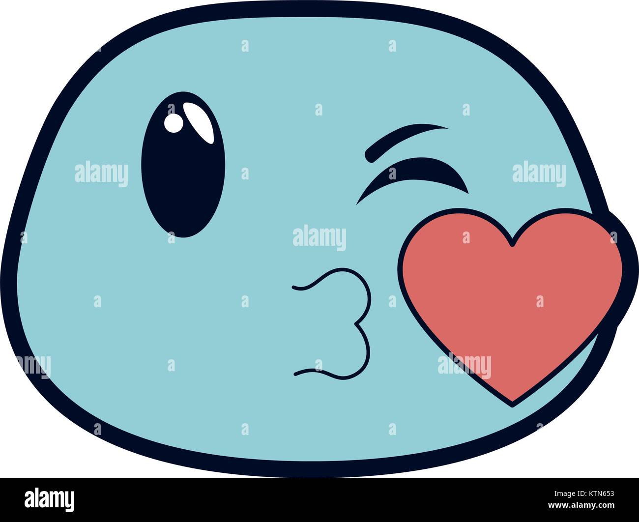 kissing face emoji character vector illustration design Stock Vector ...