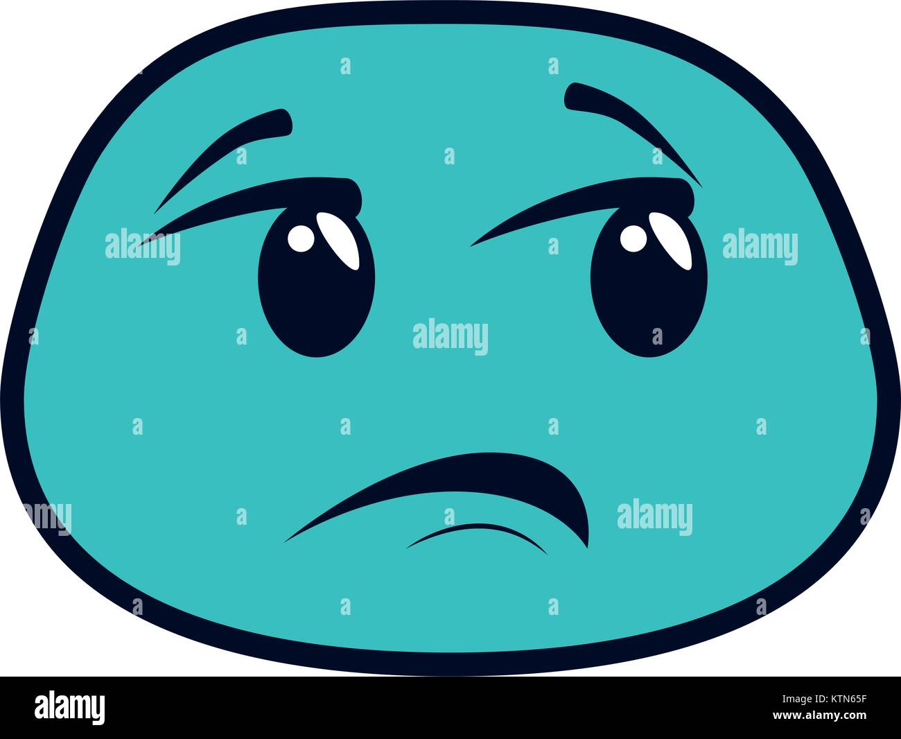 sad face emoji character vector illustration design Stock Vector Image ...