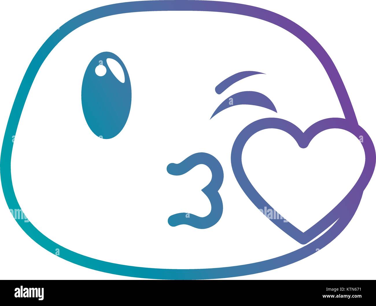 kissing face emoji character vector illustration design Stock Vector ...