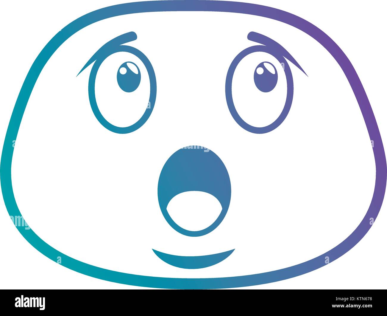 terrified face emoji character vector illustration design Stock Vector ...