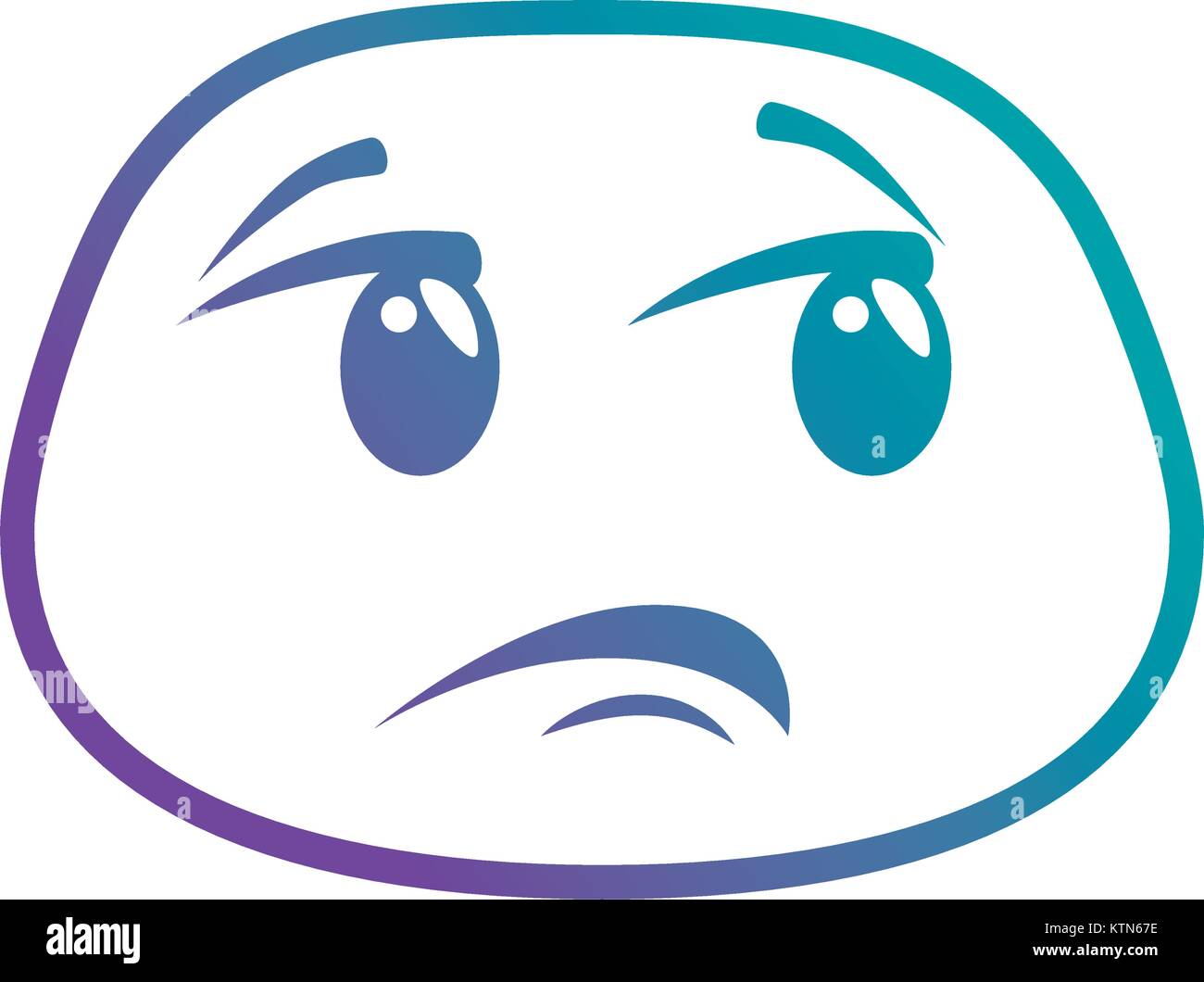 sad face emoji character vector illustration design Stock Vector Image ...