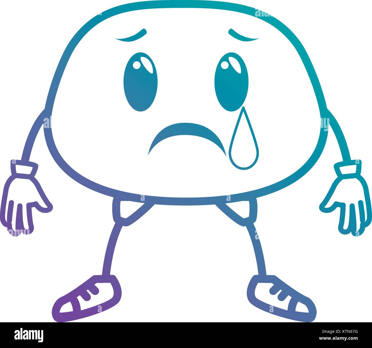 crying face emoji character vector illustration design Stock Vector ...