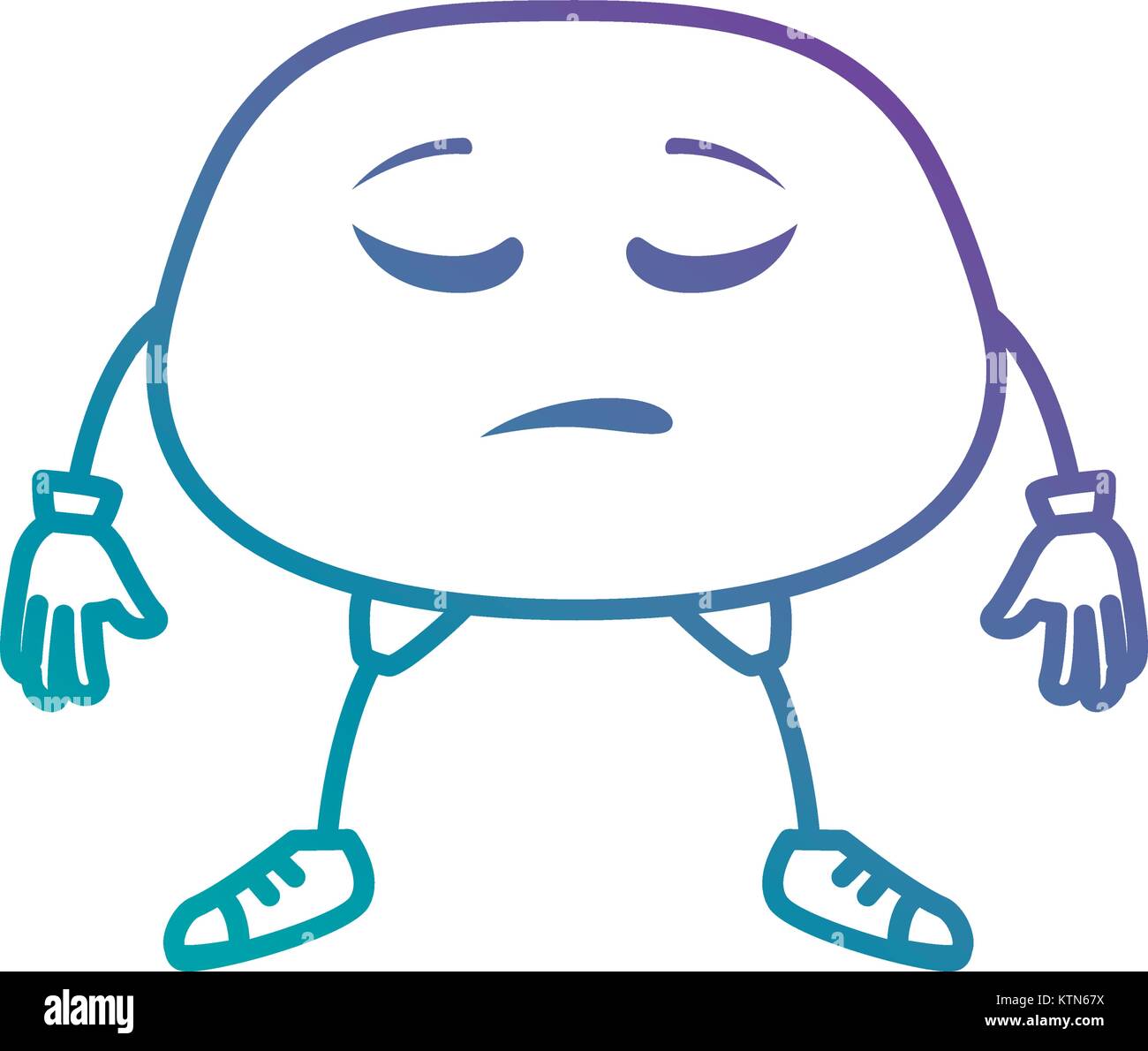 sad face emoji character vector illustration design Stock Vector Image ...