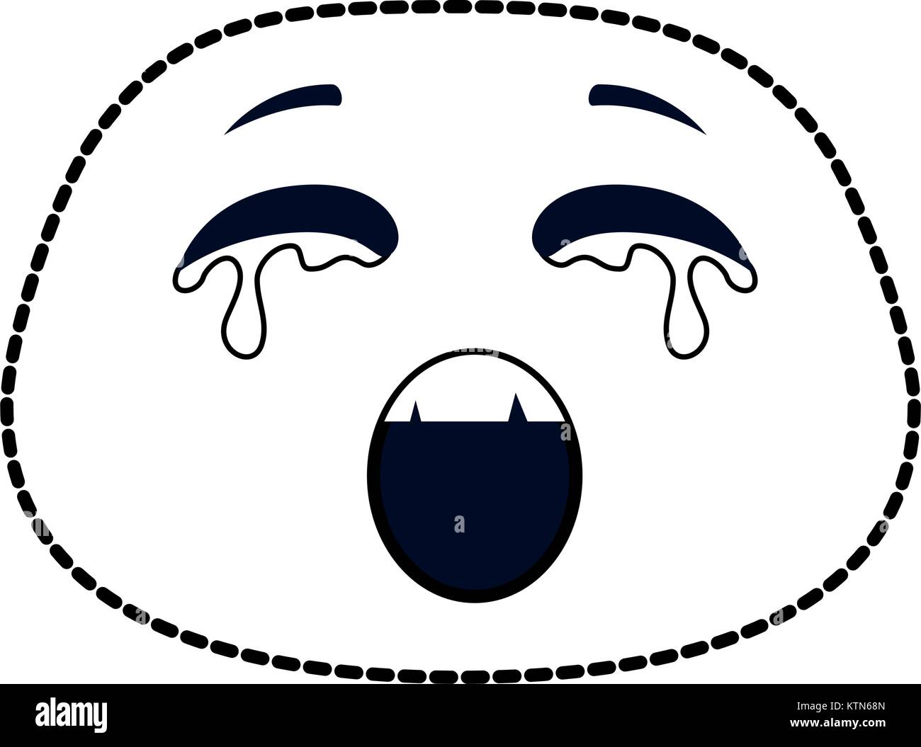 crying face emoji character vector illustration design Stock Vector ...