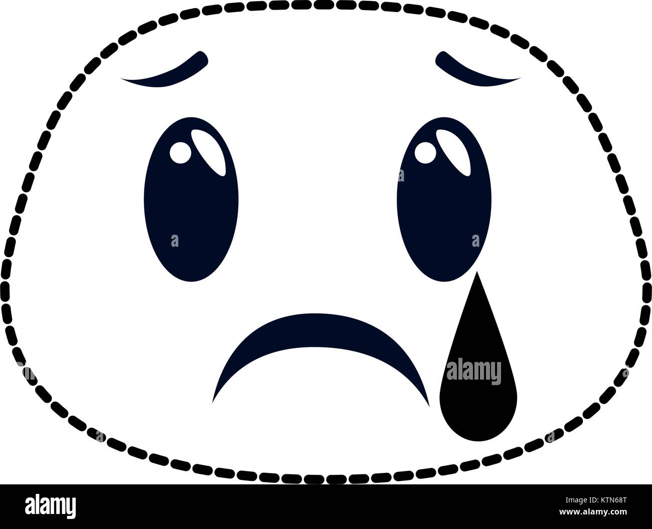 crying face emoji character vector illustration design Stock Vector ...