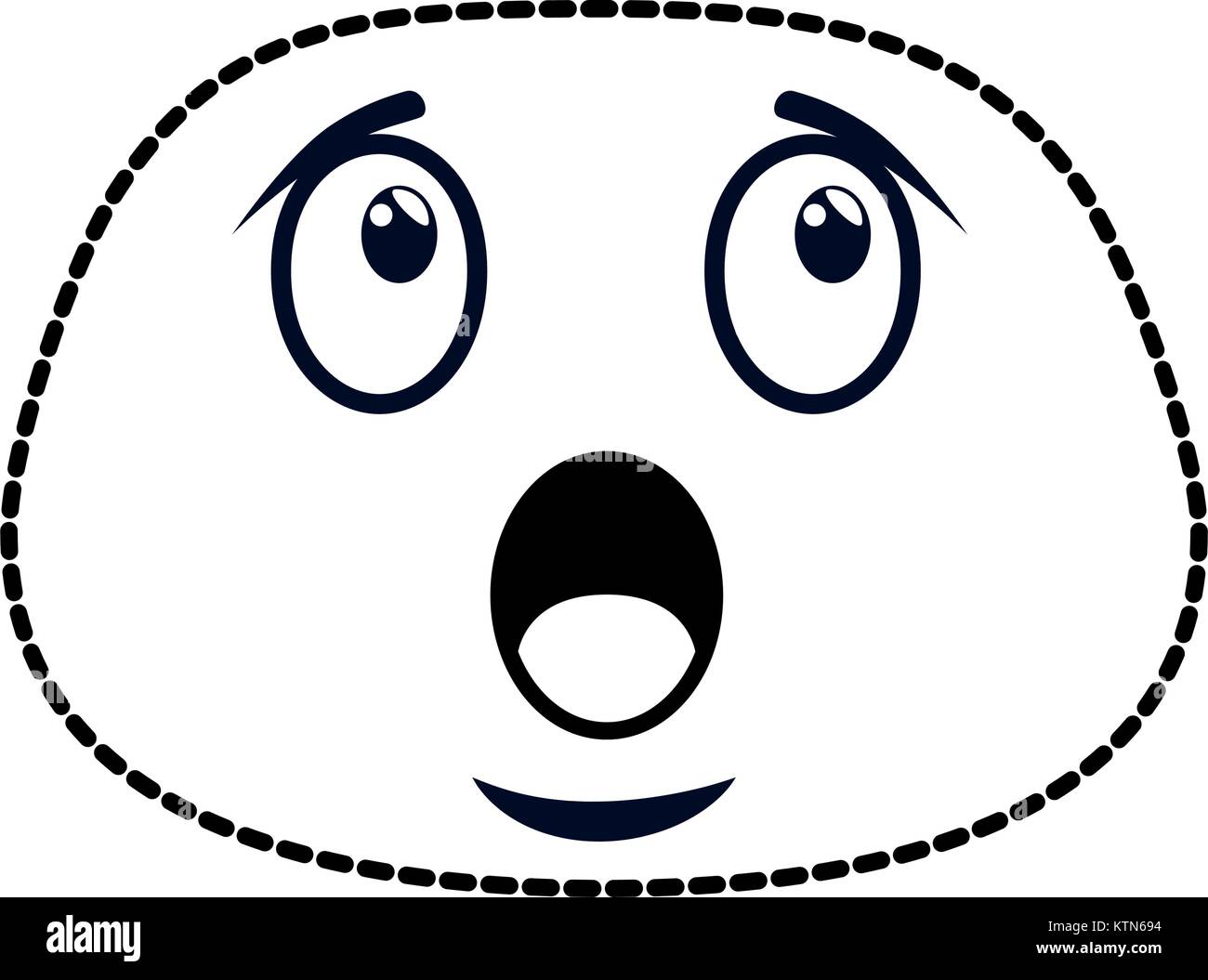 terrified face emoji character vector illustration design Stock Vector ...