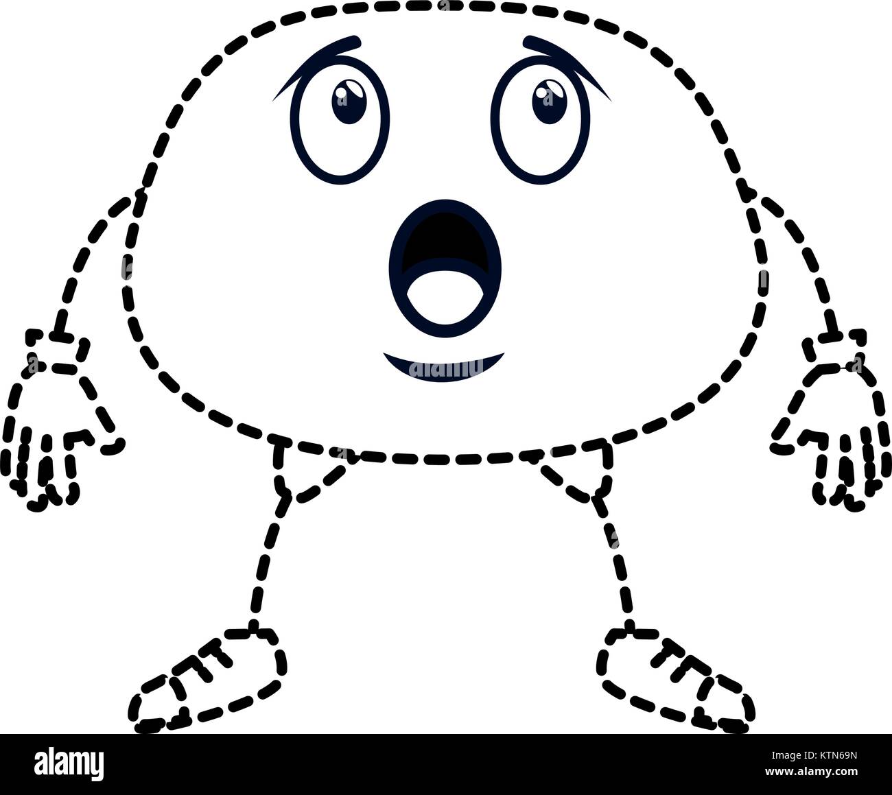 terrified face emoji character vector illustration design Stock Vector ...