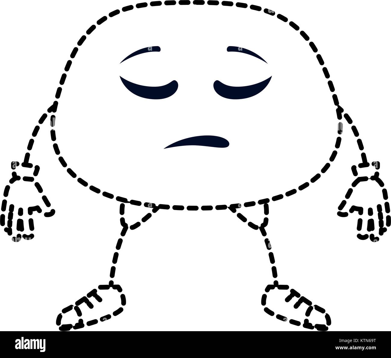 sad face emoji character vector illustration design Stock Vector Image ...
