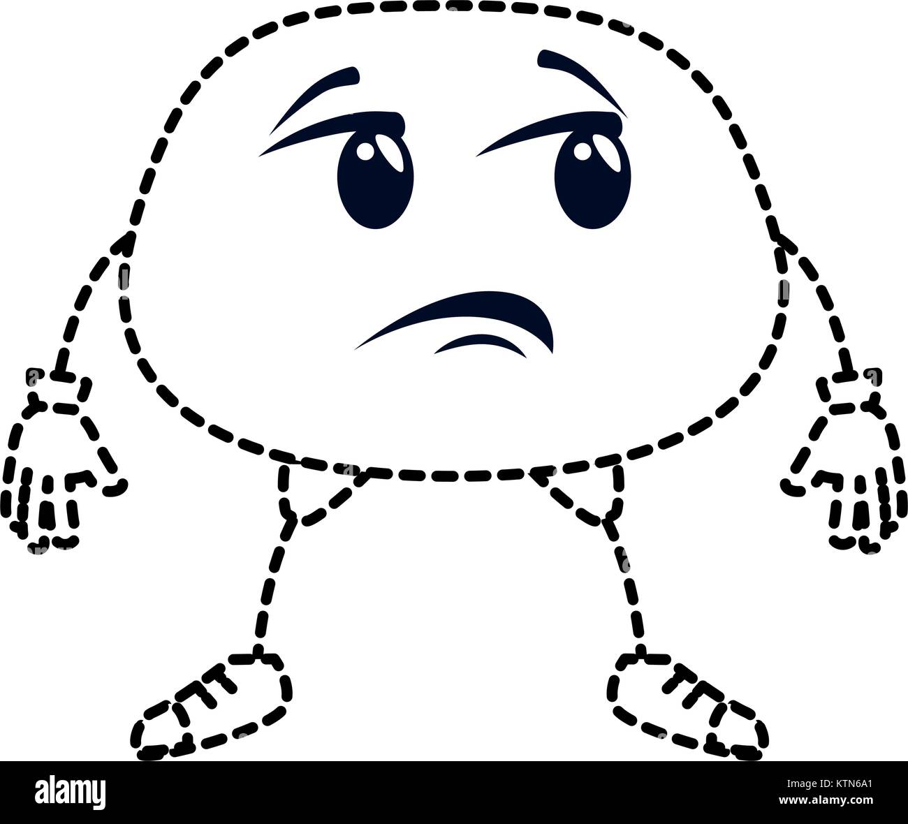 sad face emoji character vector illustration design Stock Vector Image ...