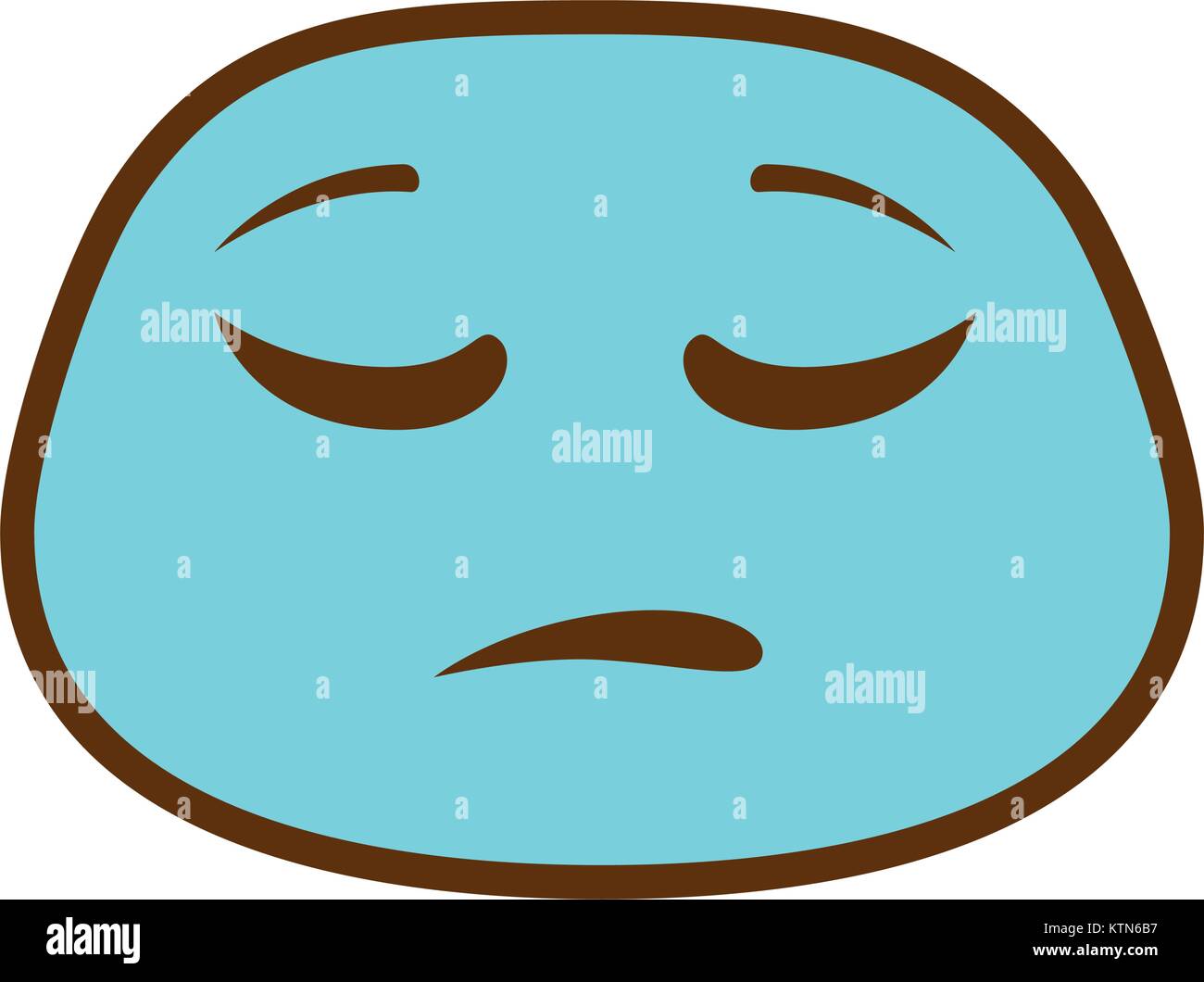 sad face emoji character vector illustration design Stock Vector Image ...