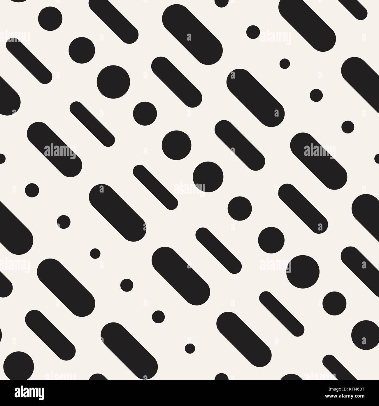 Black and White Irregular Rounded Dashed Lines Pattern. Modern Abstract ...