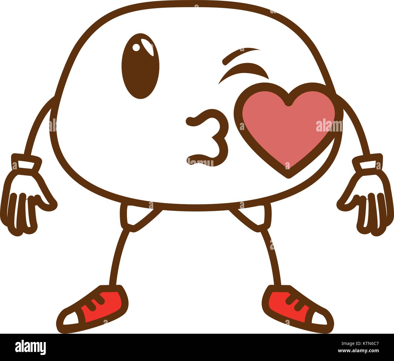 kissing face emoji character vector illustration design Stock Vector ...