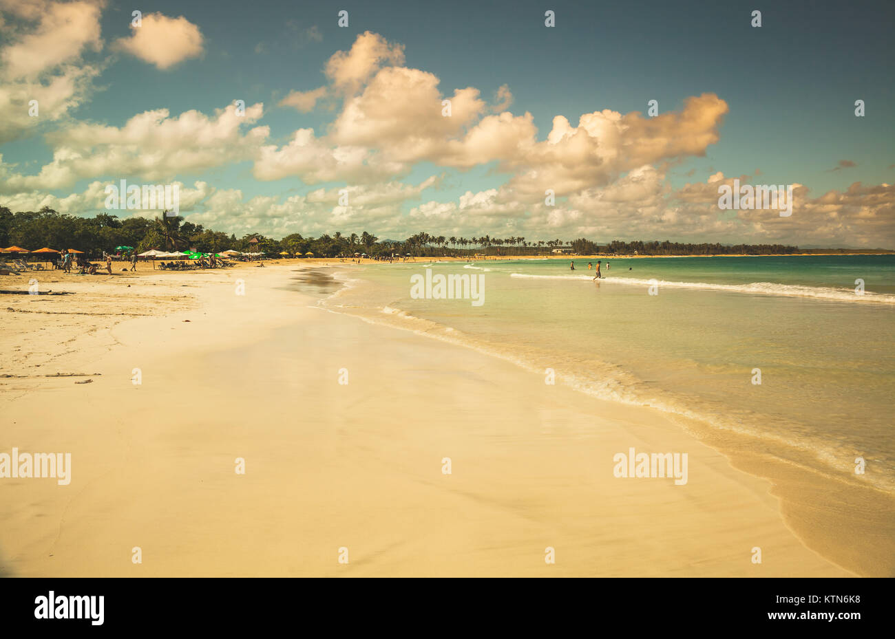 Macao Beach, touristic resort of Dominican Republic, vintage toned ...