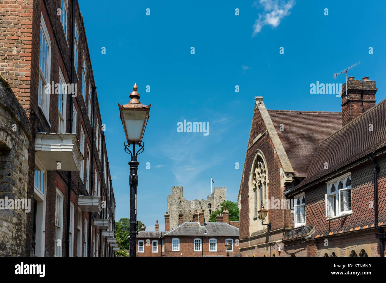 Rochester Castle and other old buildings in Rochester, Kent, UK Stock ...