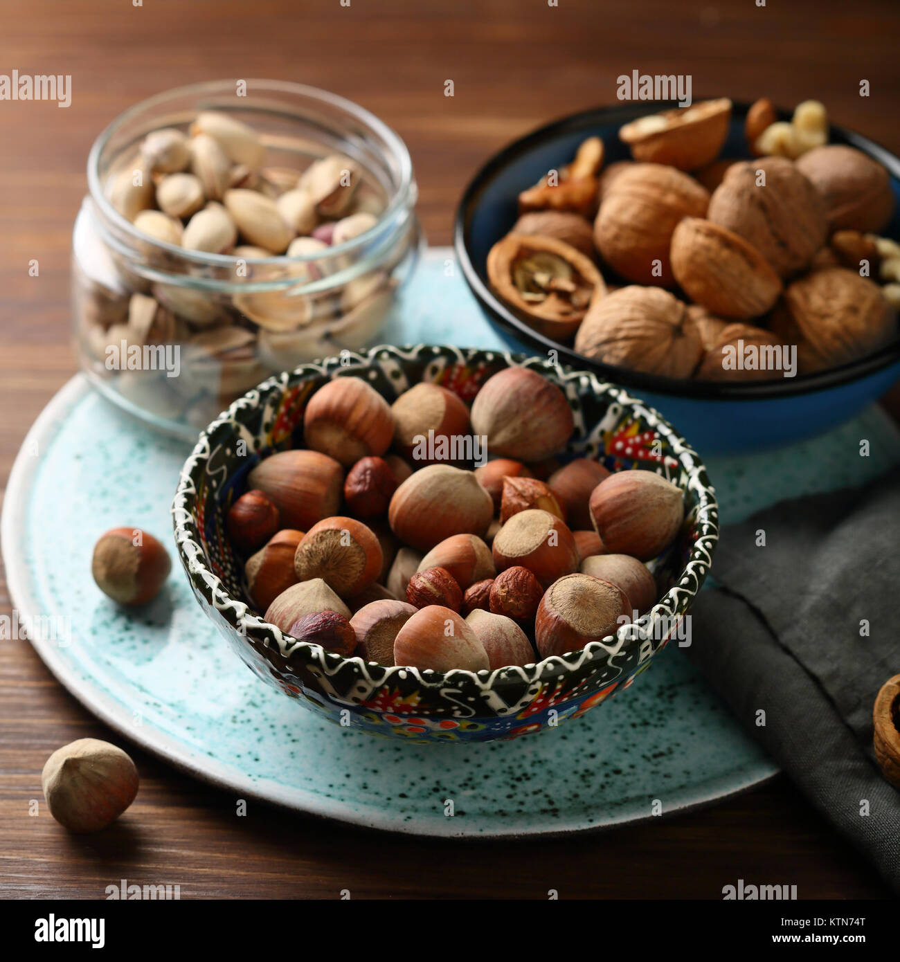 Set of healthy nuts, food closeup Stock Photo - Alamy